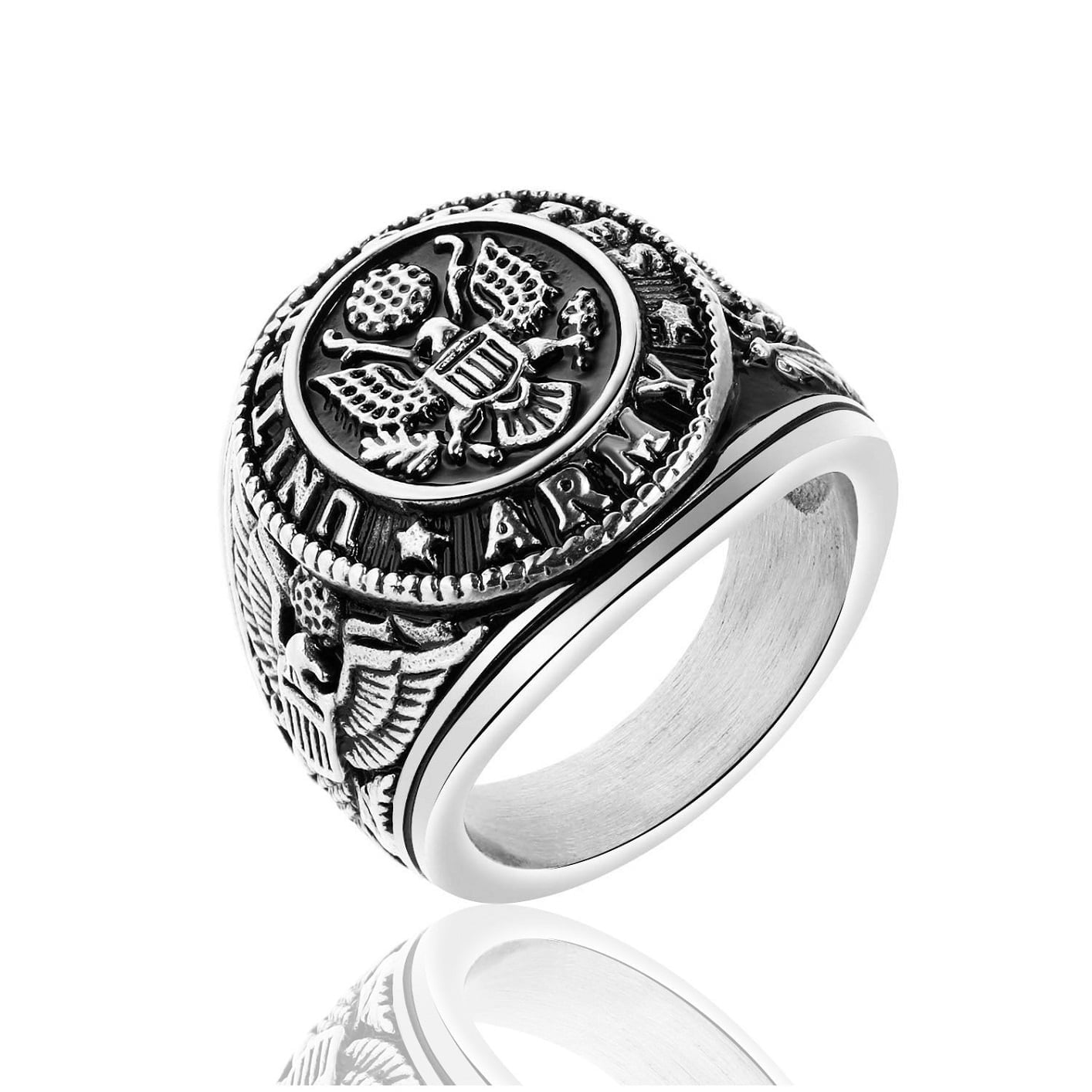 PikaLF US Military Army Ring for Men, Eagle Medal Rings, Vintage Hawk ...