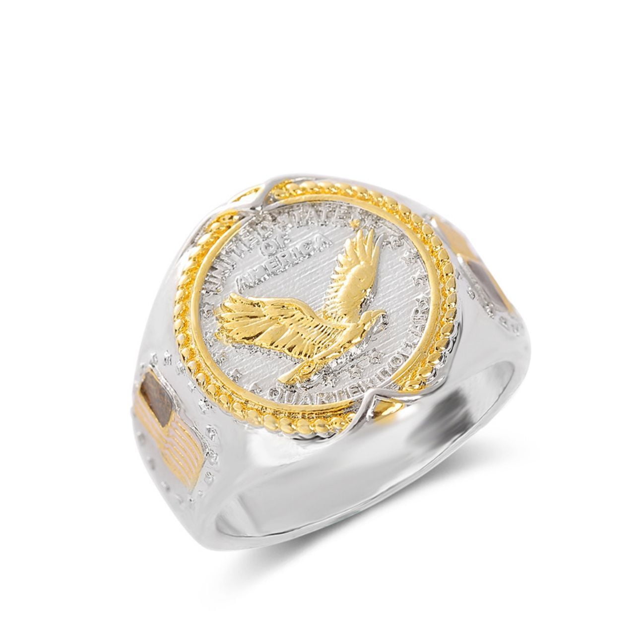 PikaLF Vintage Hawk Eagle Ring for Men, USA Flying American Bald Eagle ...
