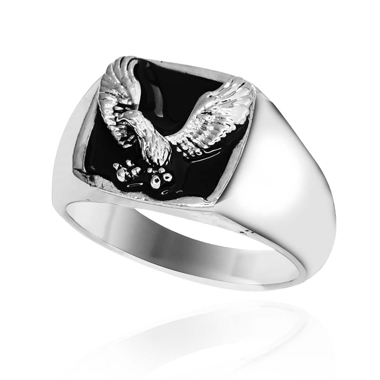 PikaLF Vintage Hawk Eagle Ring for Men, USA Flying American Bald Eagle ...