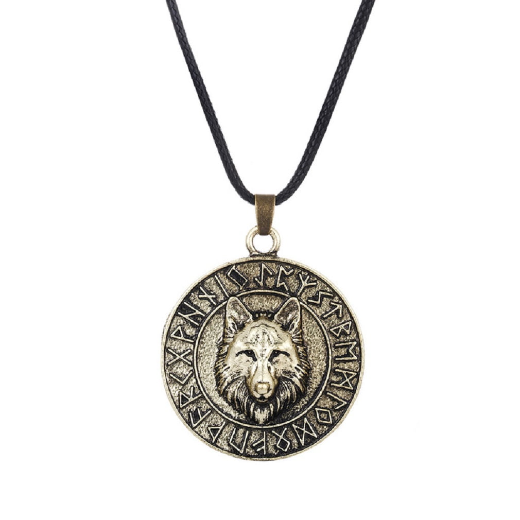 PikaLF Wolf Necklace for Men, Norse Viking Wolf Head Pendant Necklace ...