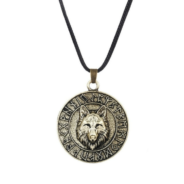 PikaLF Wolf Necklace for Men, Norse Viking Wolf Head Pendant Necklace ...