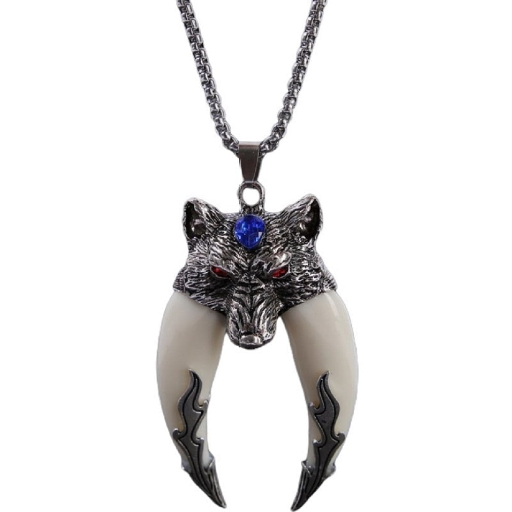 PikaLF Wolf Necklace for Men, Wolf Tooth Pendant Necklace, Norse Viking ...
