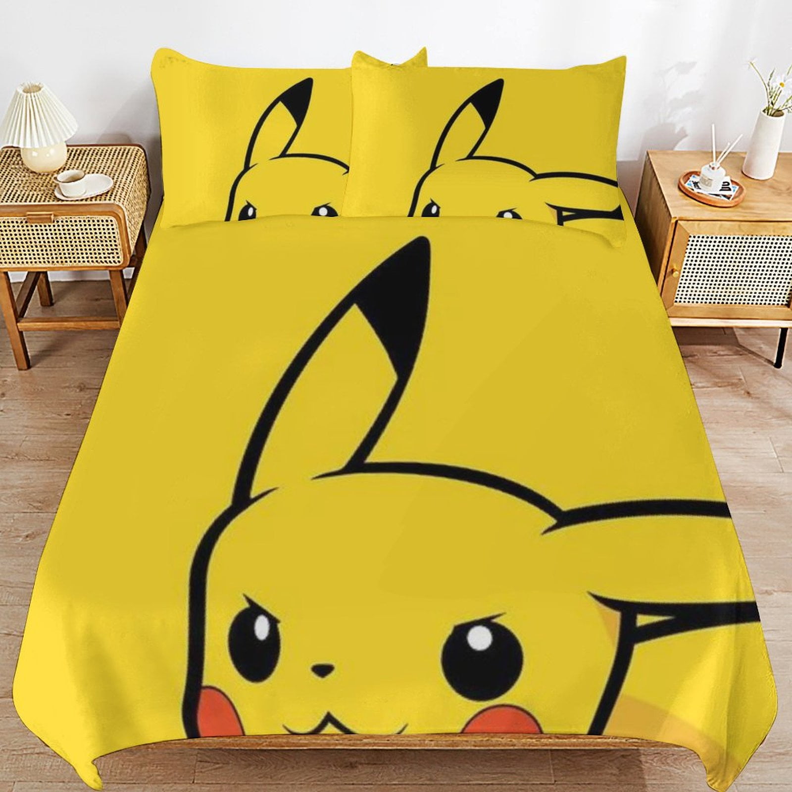 Pikachu 3-Piece All Season Bedding Set, Comforter Set with Pillow Shams ...