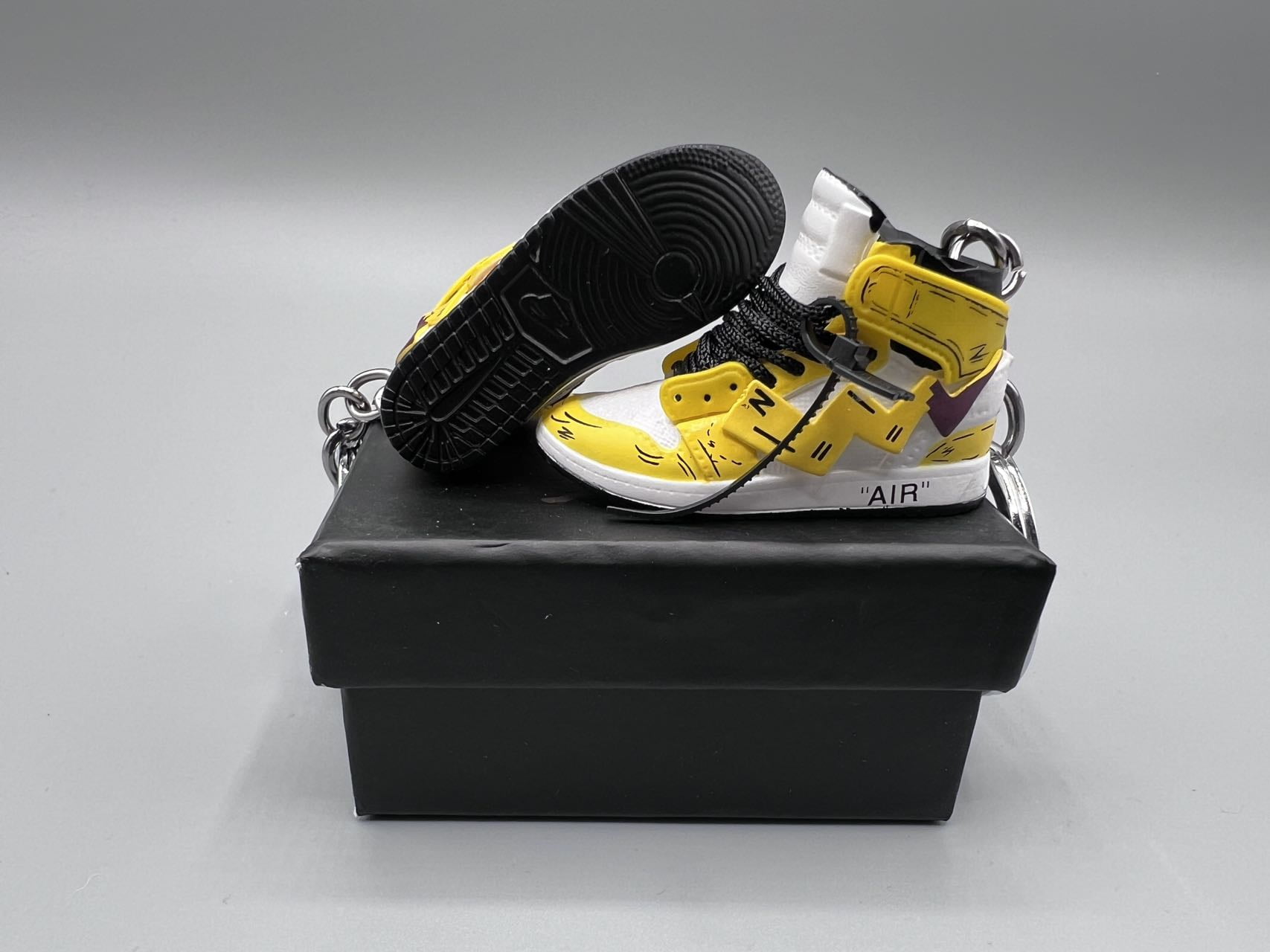 Yellow Picka Air Jordan 3D Mini Sneaker Keychain, Basketball Sneaker ...