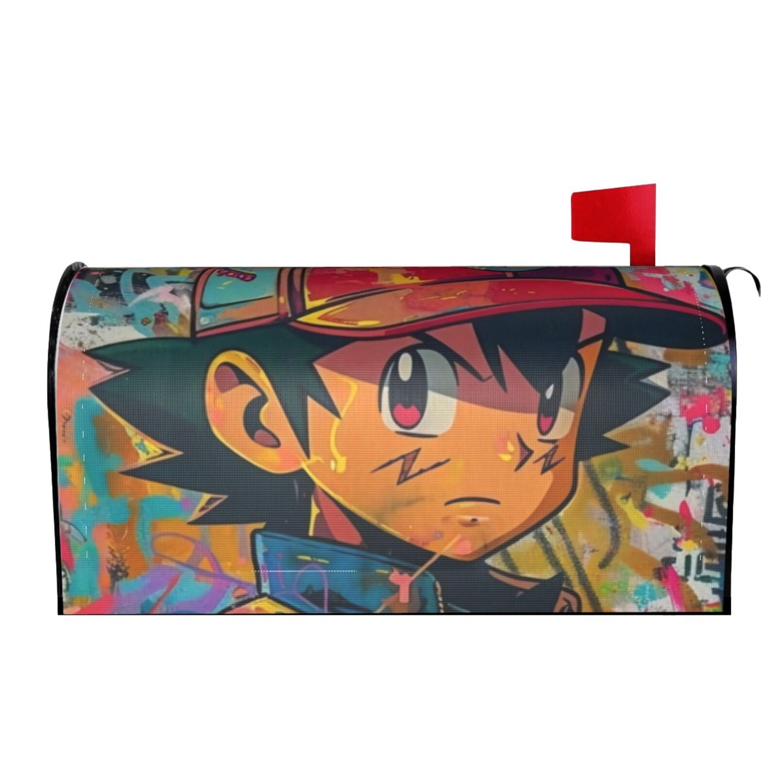 Pikachu And Ash Cartoon Character Mailbox Cover Magnetic Standard Size ...