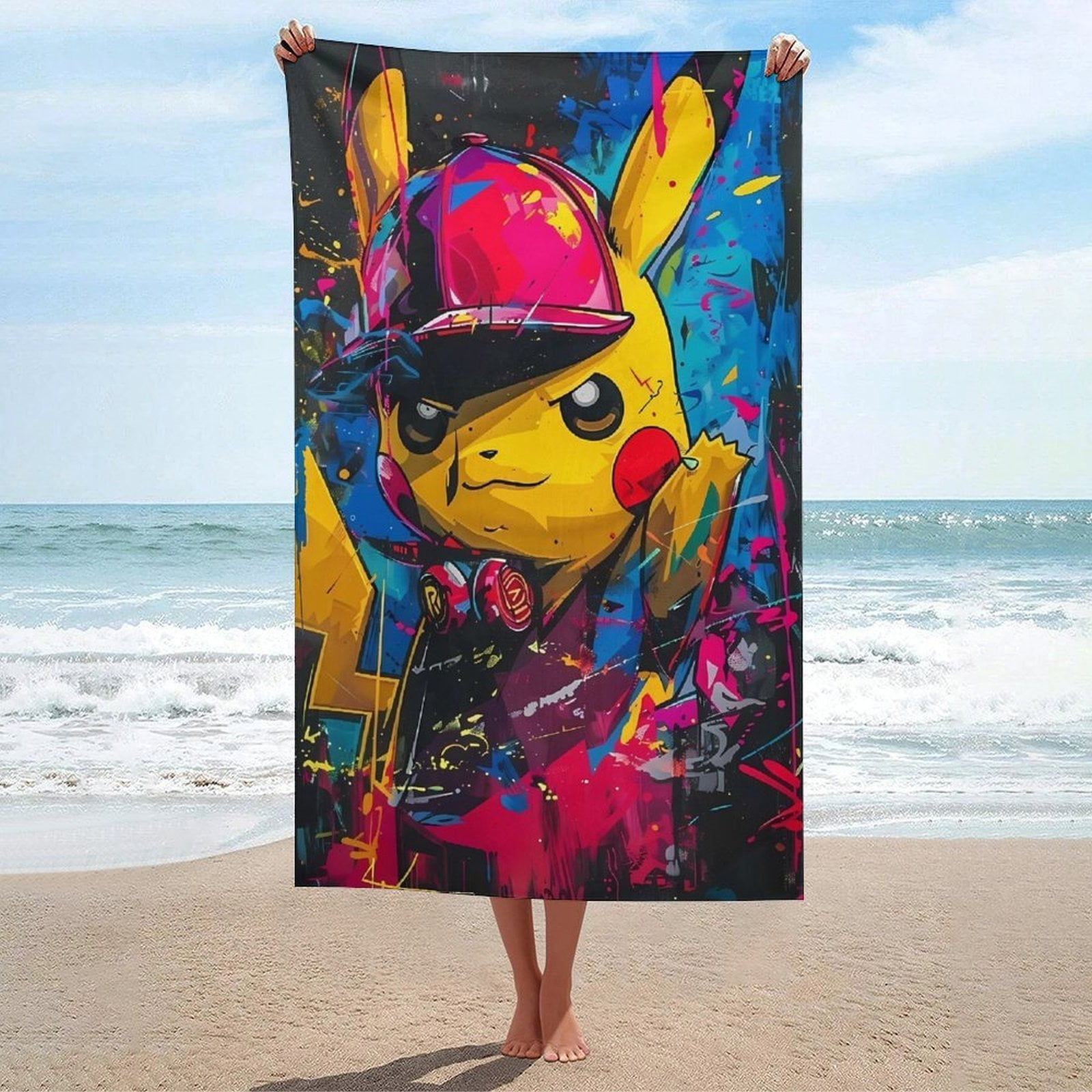 Pikachu Bath Towels Super Soft Bath, Pool, Beach Towel Lightweight Bath ...