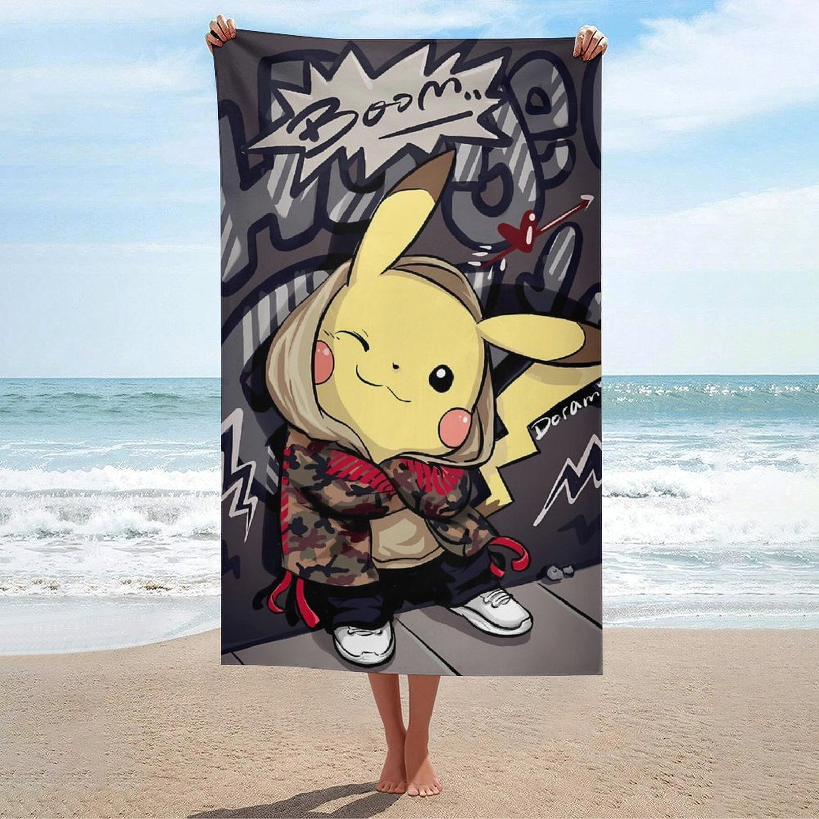 Pikachu Bath Towels Super Soft Bath, Pool, Beach Towel Lightweight Bath ...