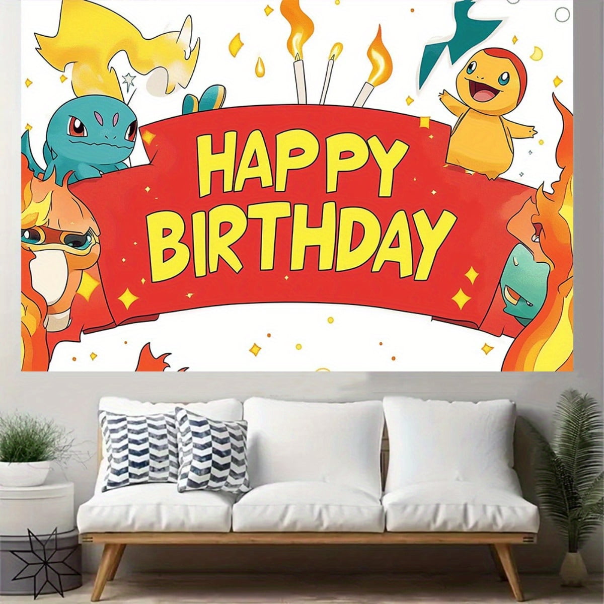 Pikachu Birthday Happy background banner, party banner background props ...