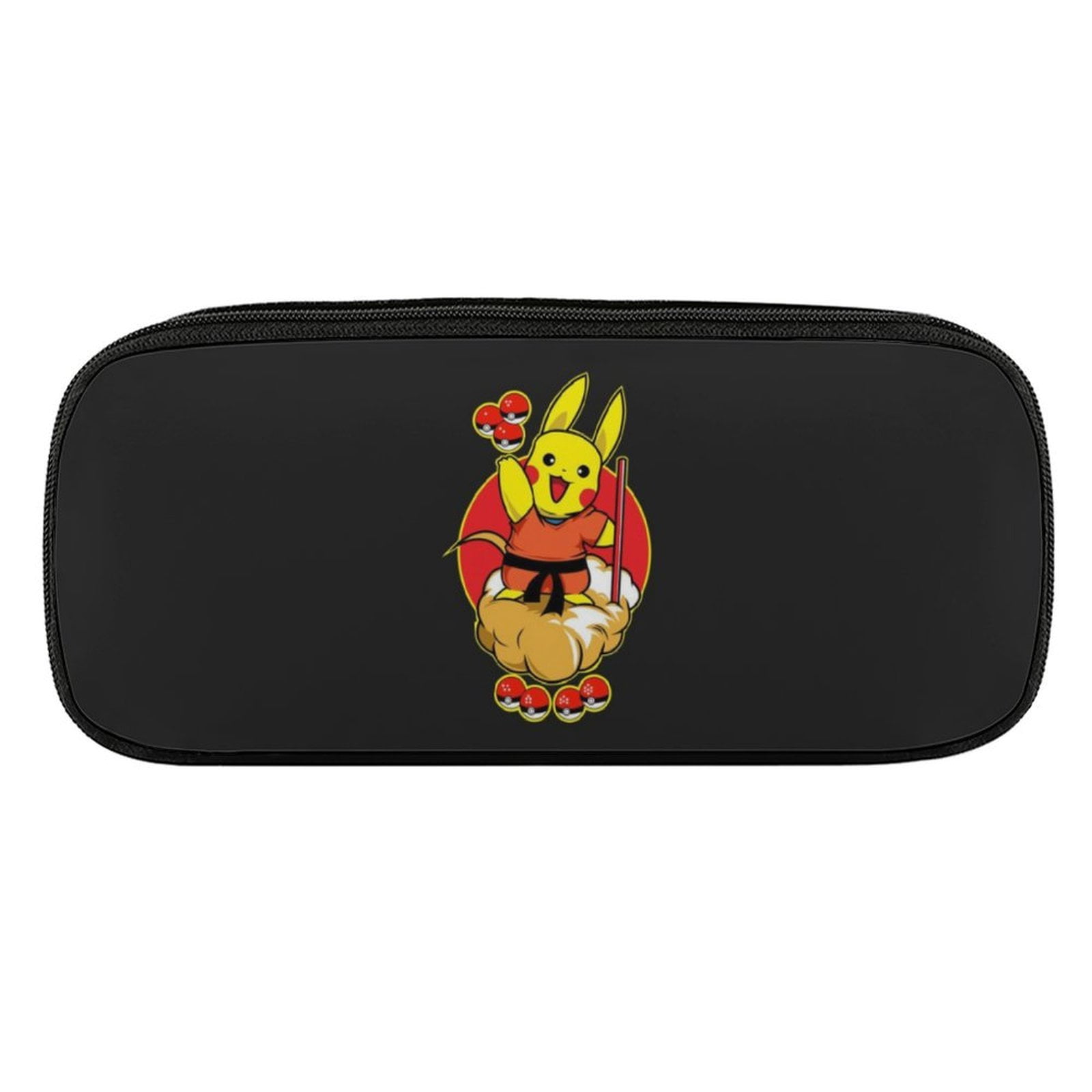 Pikachu Cartoon Leather Pencil Bag for Women Men Large Pencil Case ...