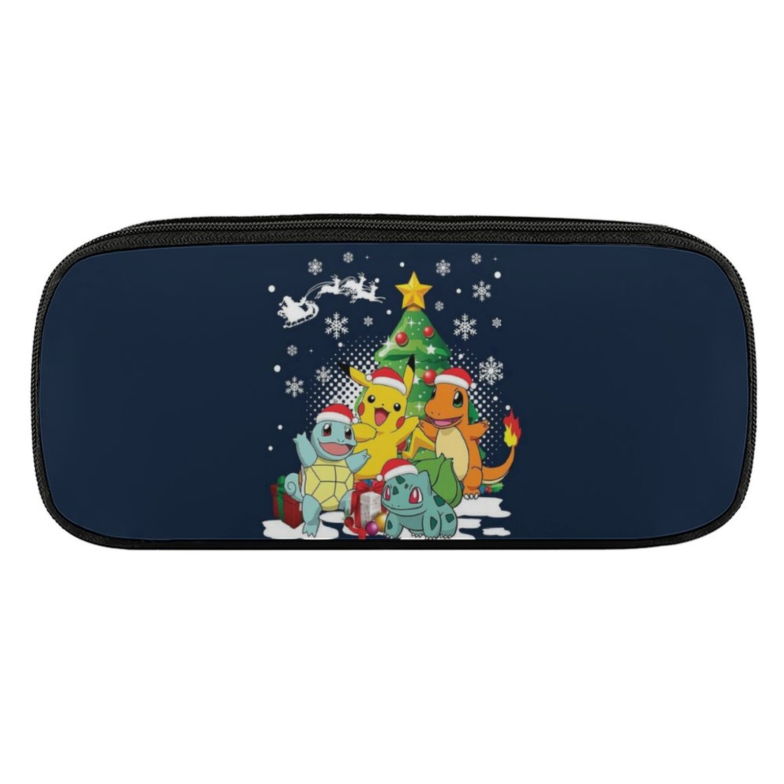 Pikachu Cartoon Leather Pencil Bag for Women Men Large Pencil Case ...