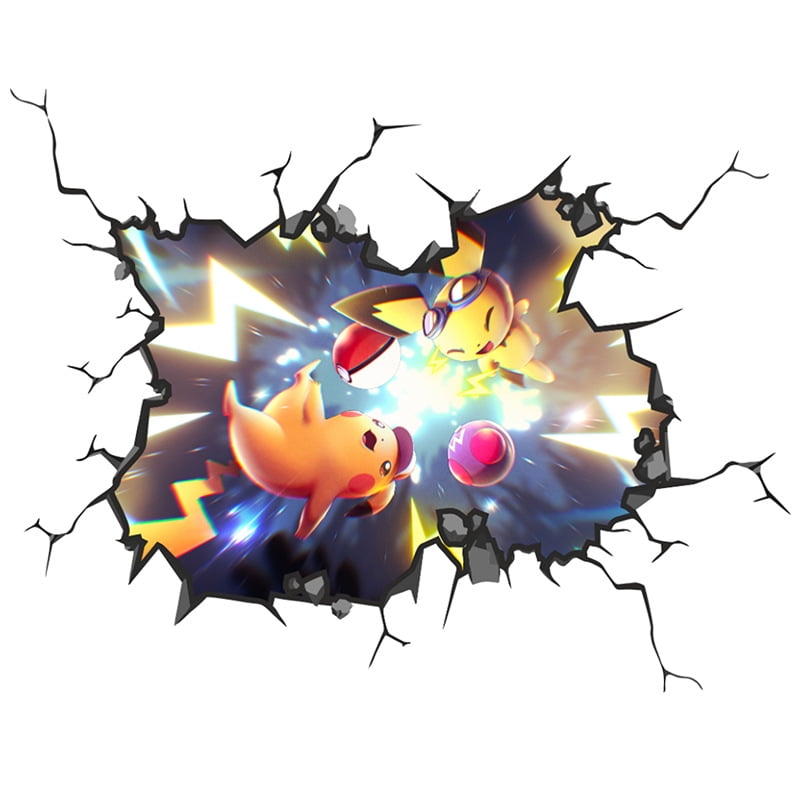 Pikachu Cartoon Theme Buzz Lightyear 3D Wall Decals,Bedroom、Living Room ...