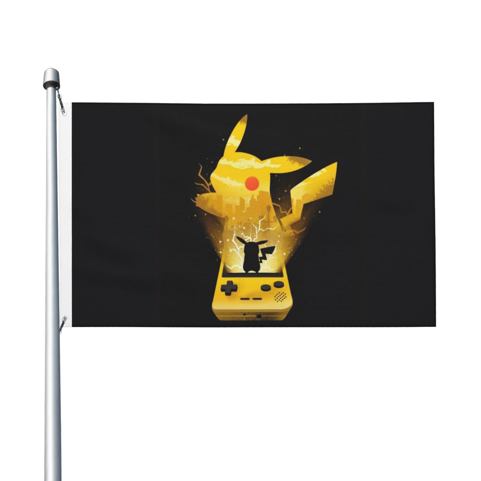 Pikachu-Character Game 3 3x5ft Face Flag Fade Proof Holiday Fall Flag ...