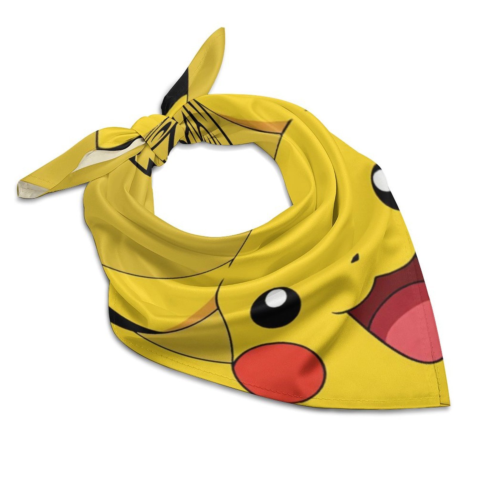 Pikachu-Character Game Square Satin Head Scarf Hair Scarves Silk-like ...