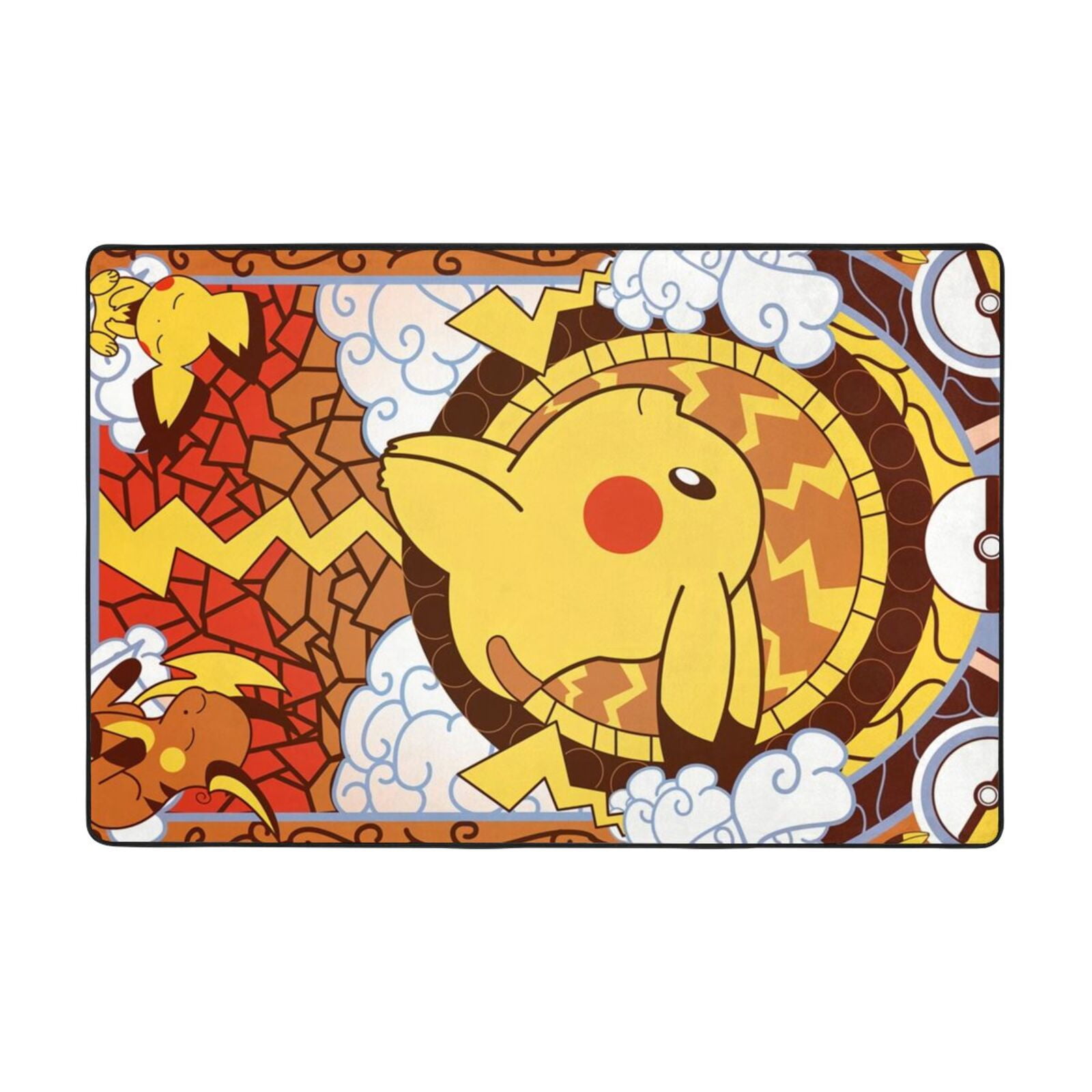 Pikachu-Charizard Pokeball Gamer Rug Room Non-Slip Gaming Rug Cool ...