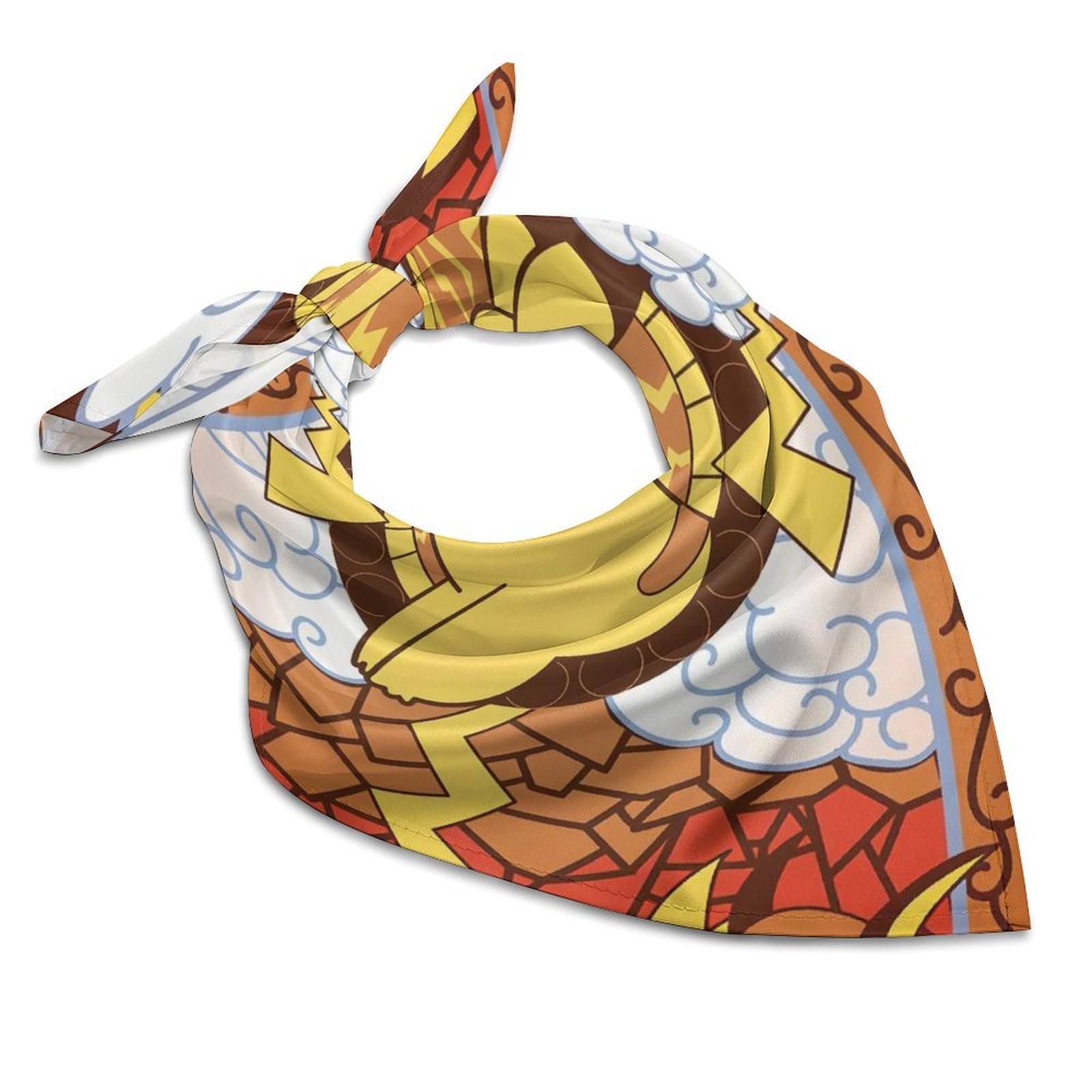 Pikachu-Charizard Pokeball Square Satin Head Scarf Hair Scarves Silk ...