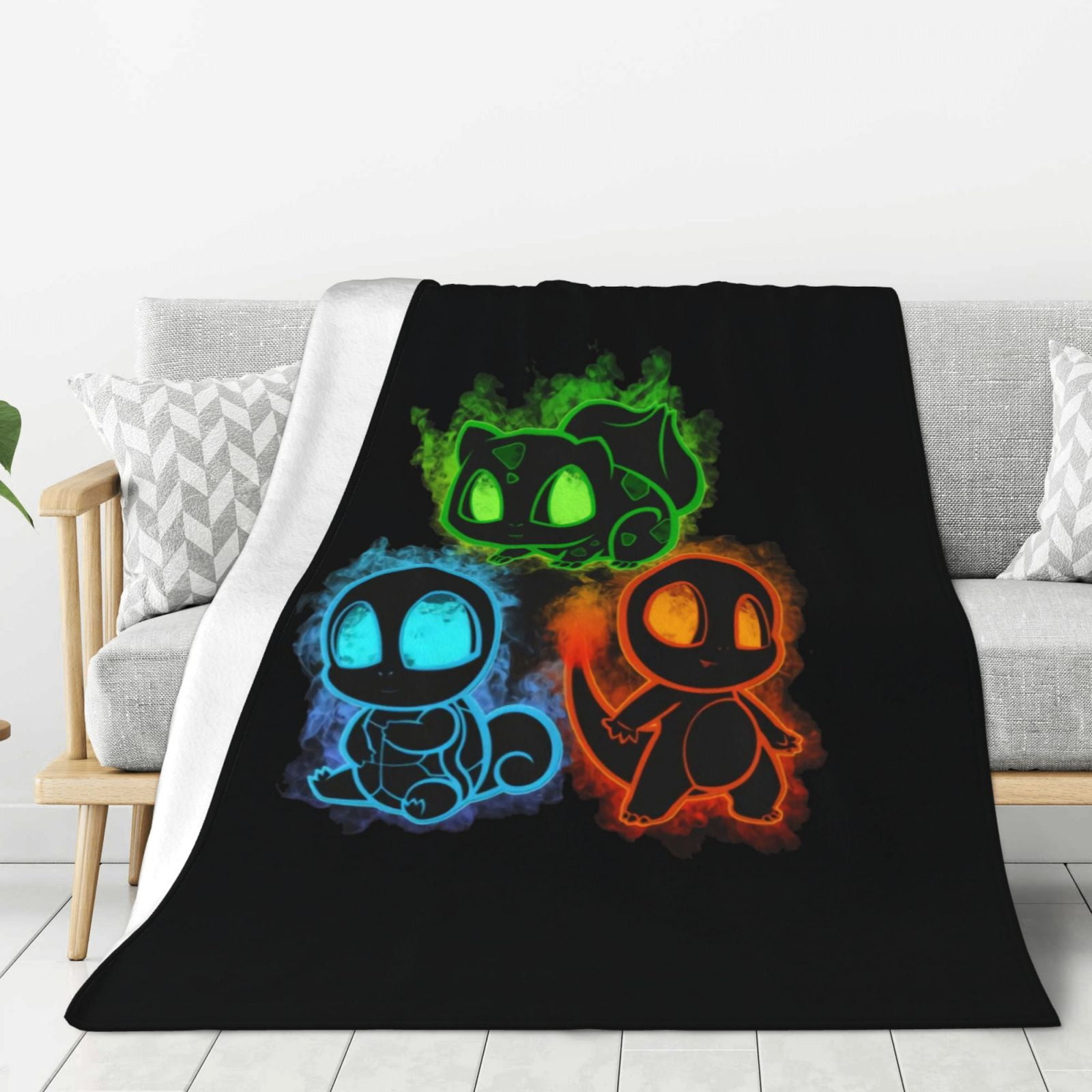 Pikachu-Charmander Squirtle Bulbasaur Blanket,Throw Blanket for Kids ...