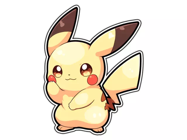 Pikachu Cute Waterproof Sticker Phone Decal Water Bottle Stickers Car ...