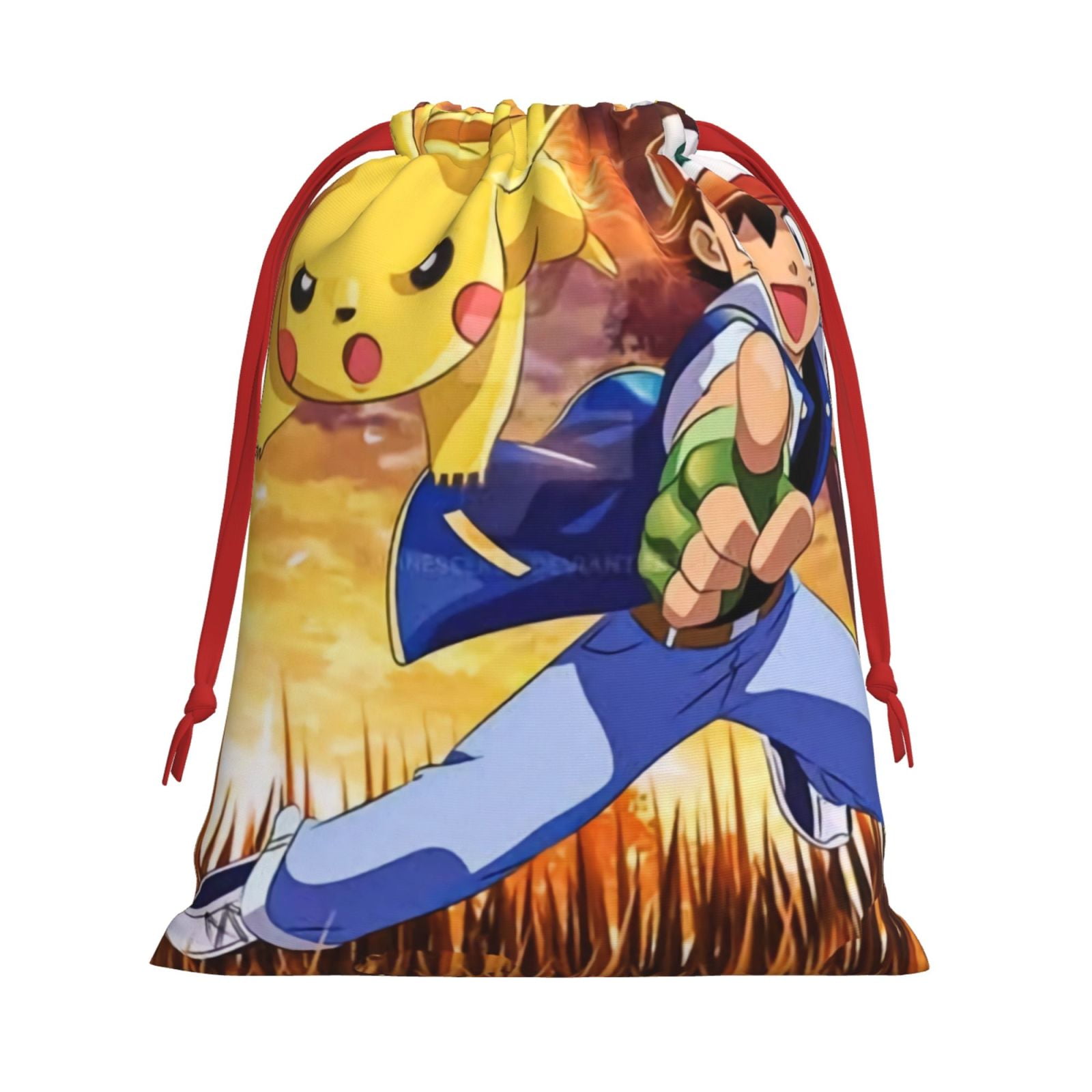 Pikachu E Ash Drawstring Bag For Kids Adults Gifts Drawstring Backpacks ...