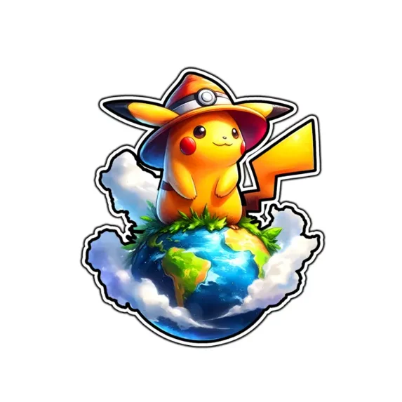 Pikachu Explorer Planet Earth Waterproof Sticker Phone Decal Water ...