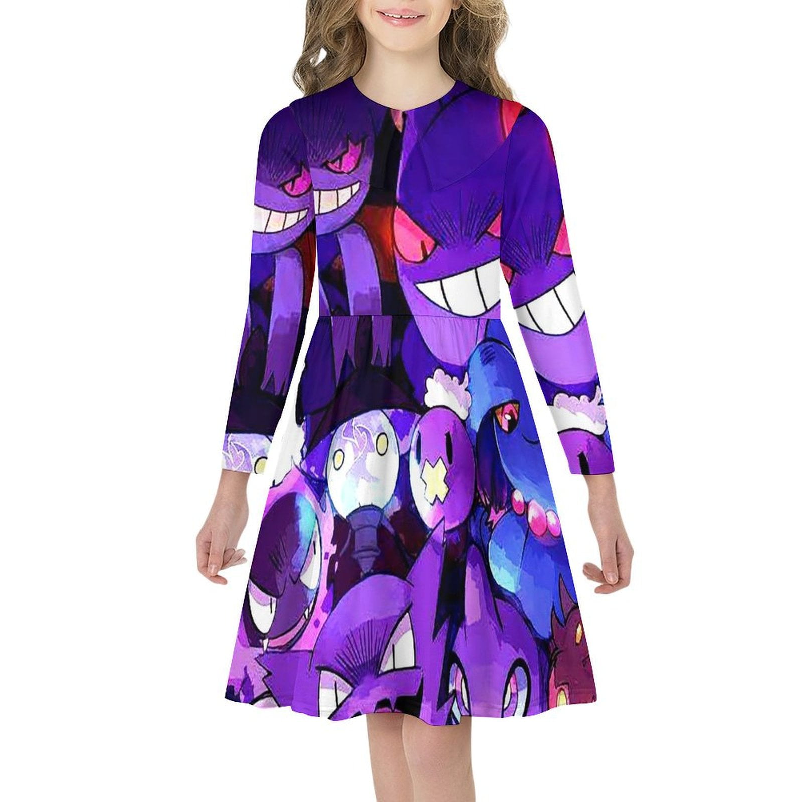 Pikachu Girls long sleeve cartoon autumn and winter dress 160CM ...