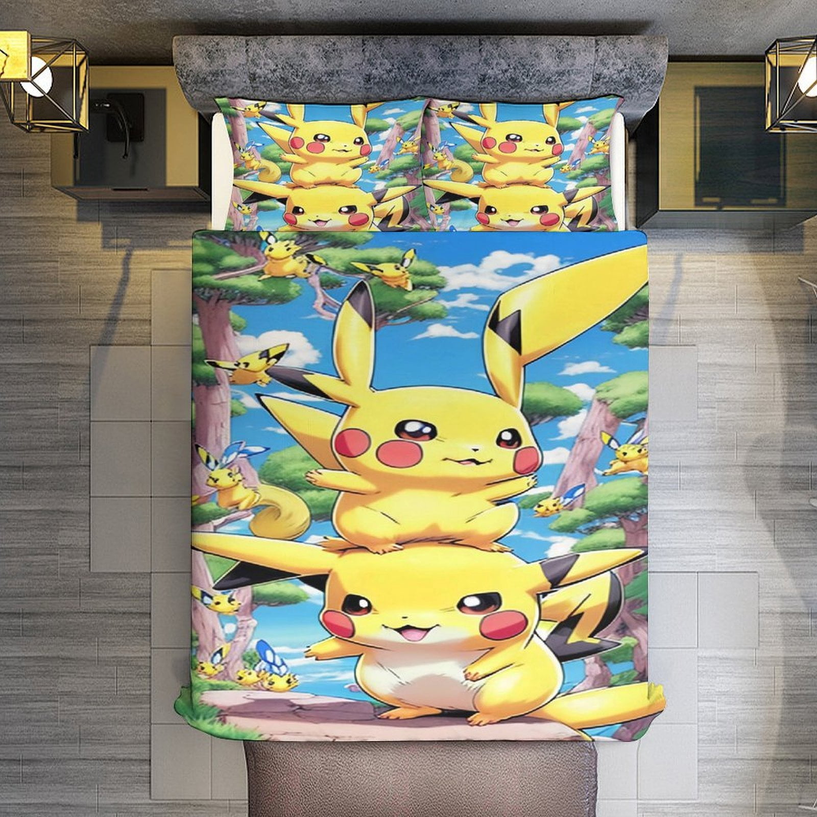 Pikachu The Iconic Electric Mouse Pokémon Bedding Duvet Cover Queen ...
