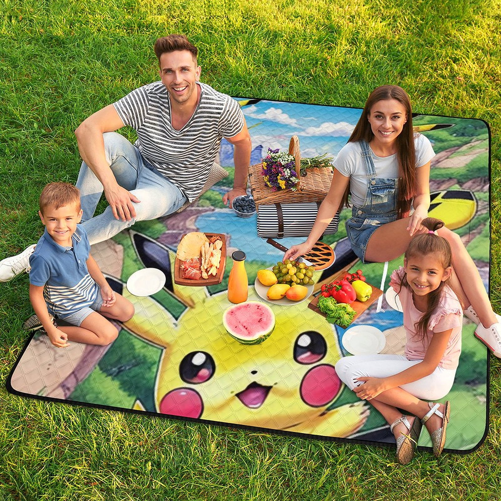 Pikachu The Iconic Electric Mouse Pokémon Extra Large Picnic Blanket ...