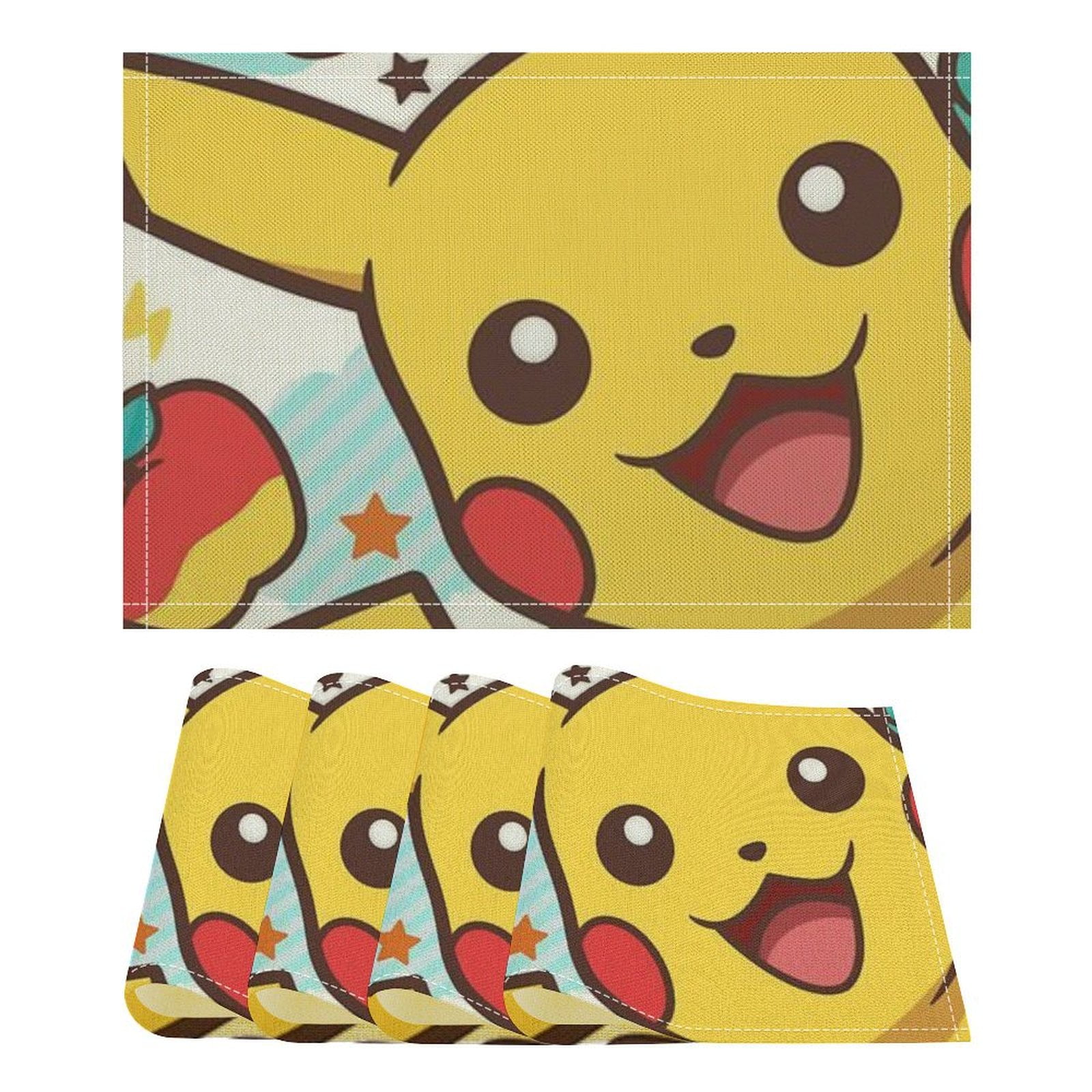 Pikachu Linen Placemat, Tabletop Decor Reusable Washable Party ...