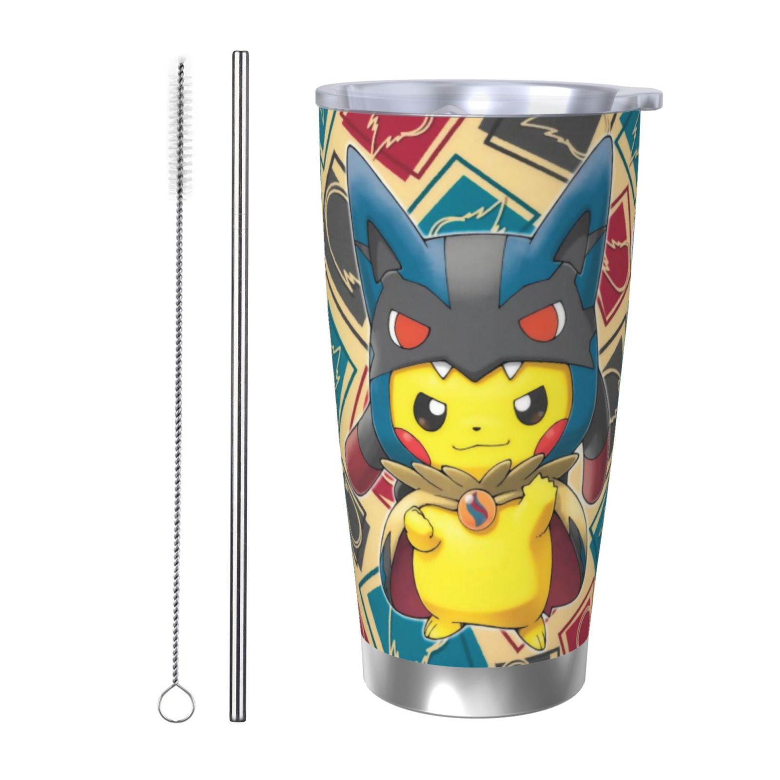 Pikachu-Mega Lucario Water Bottle 20oz,Pikachu-Mega Lucario Coffee Cups ...