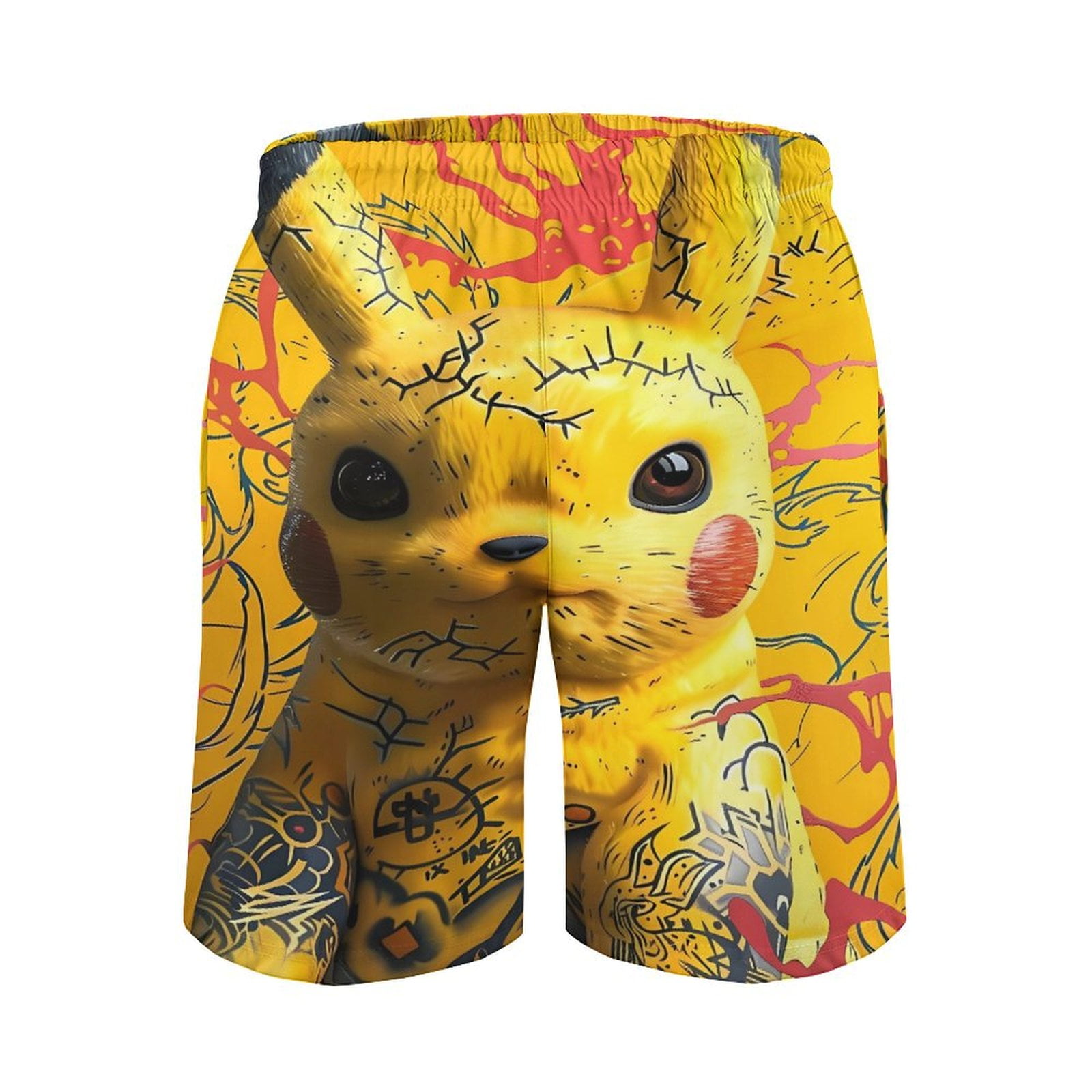 Pikachu Men's Shorts Quick Dry 3D Printed Beach Men's Swim Trunks with ...