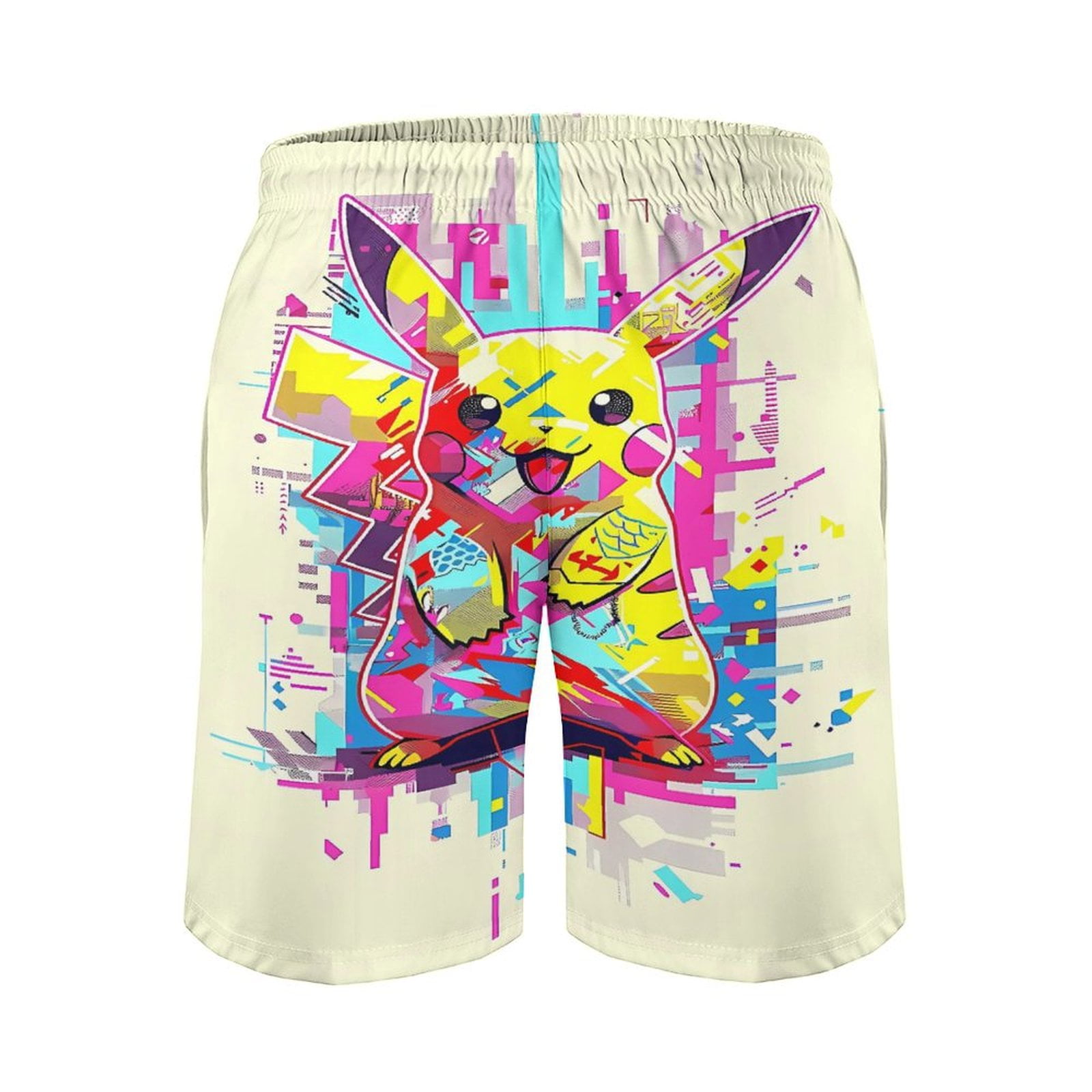Pikachu Men's Shorts Quick Dry 3D Printed Beach Men's Swim Trunks with ...