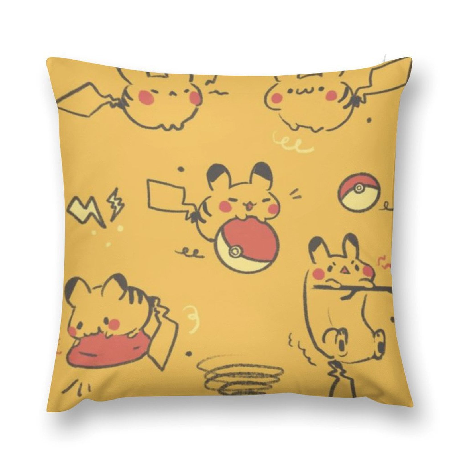 Pikachu Pillowcase Cartoon Anime for Living Room Bedroom Office 18 "x18 ...