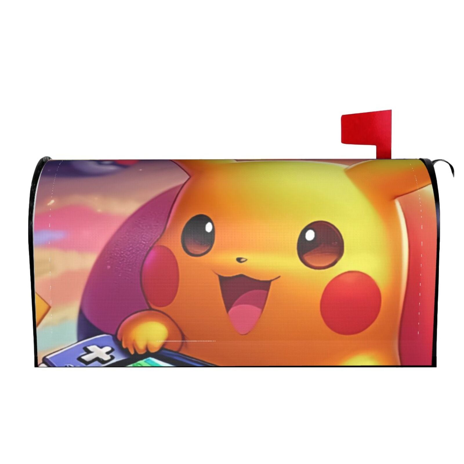 Pikachu Playing Pokemon Cartoon Character Mailbox Cover Magnetic ...