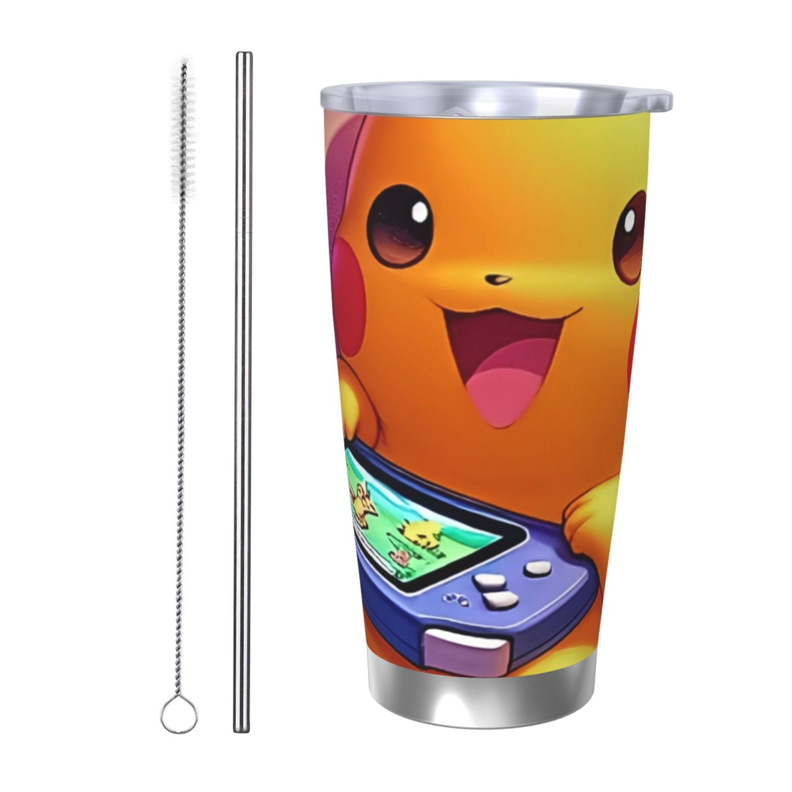 Pikachu Playing Pokemon Water Bottle,Coffee Cups,Insulated Stainless ...