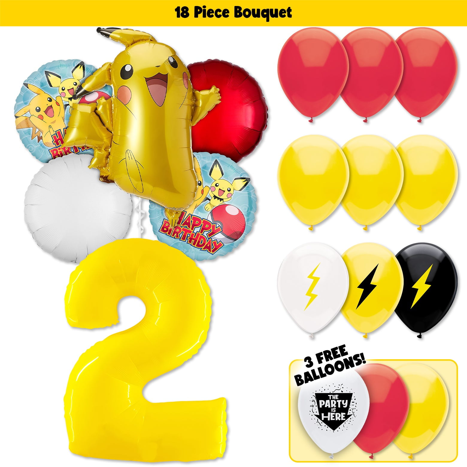 Pikachu Pokemon Balloons Bouquet Kit - Kids Party Decor Decoration ...