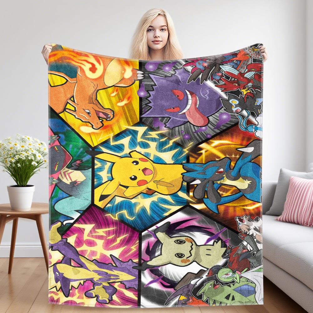 Pikachu Pokemon Blankets Throw Birthday Gift Christmas 60"X80" in ...