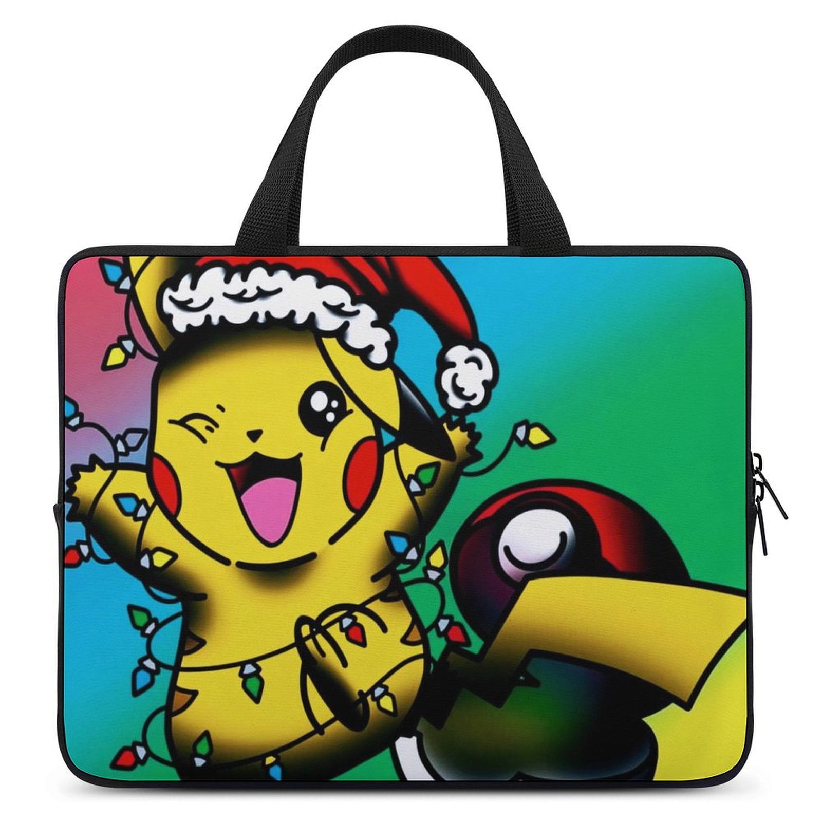 Pikachu, Pokemon Christmas Santa Hat 15 Inch Laptop Bag,Expandable ...