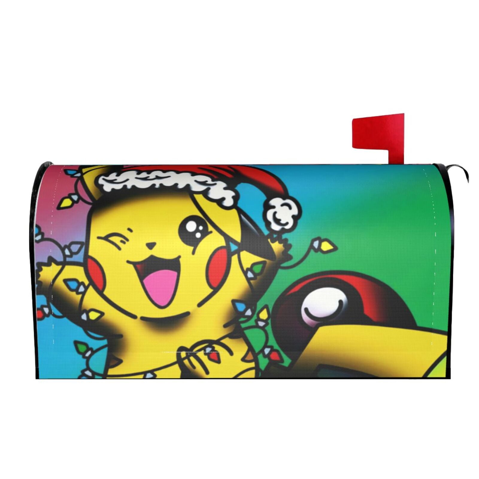 Pikachu, Pokemon Christmas Santa Hat Cartoon Character Mailbox Cover ...