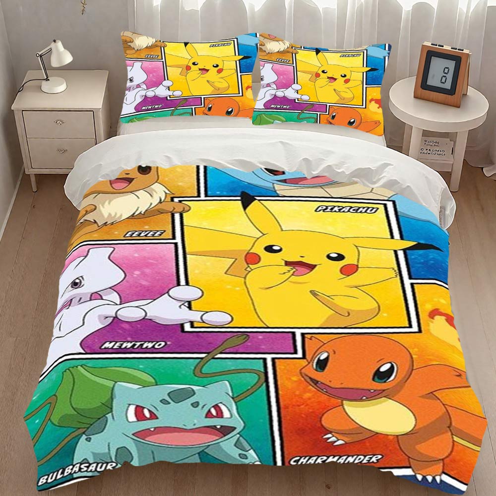 Pikachu Pokemon Toddler Bedding Set Comforter Girls Boys Pillow Gifts ...