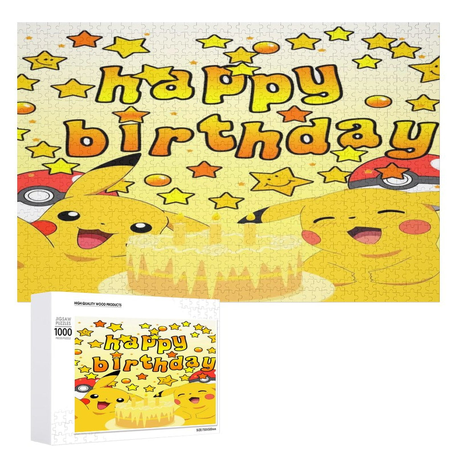 Pikachu Printable Birthday Jigsaw Puzzles for Adults 1000 Pieces ...