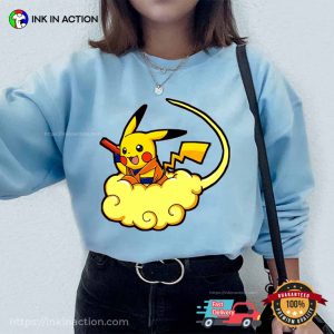 Pikachu Riding Cloud Goku Dragon Balls Z Shirt - Walmart.com