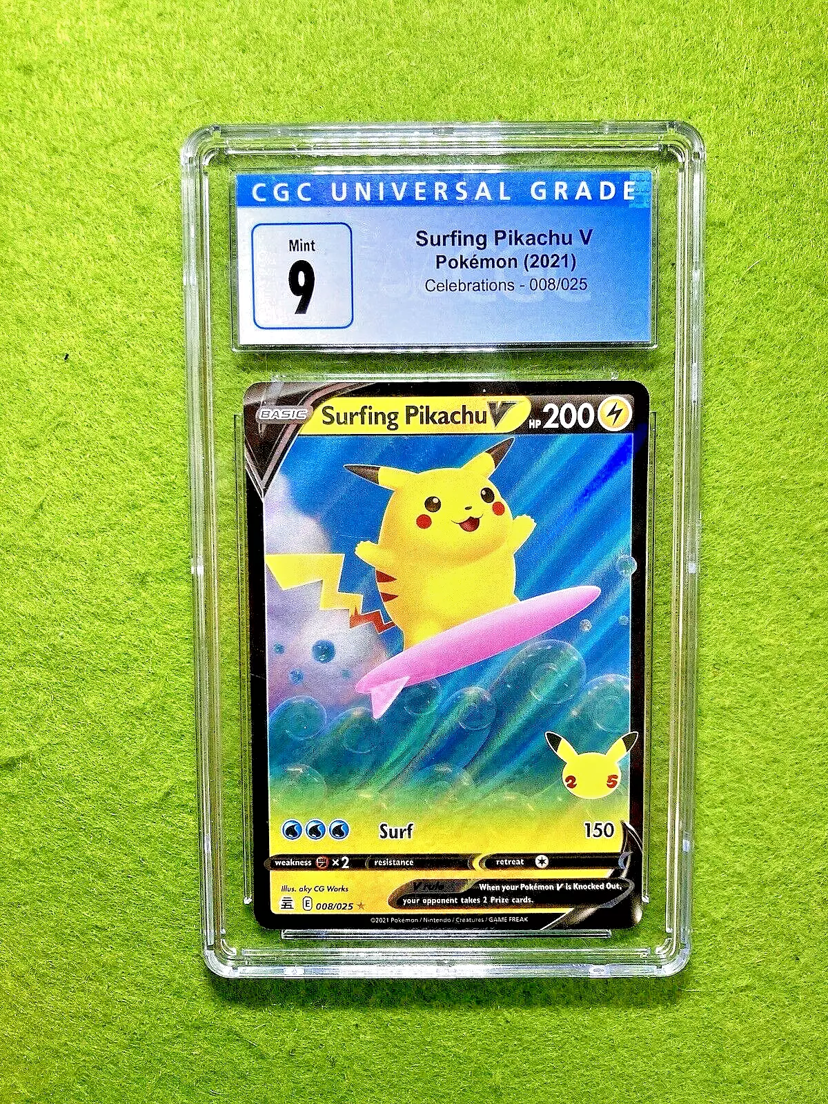 Pikachu SURFING POKEMON CARD CELEBRATIONS FULL ART 2021 Pokémon TCG CGC ...