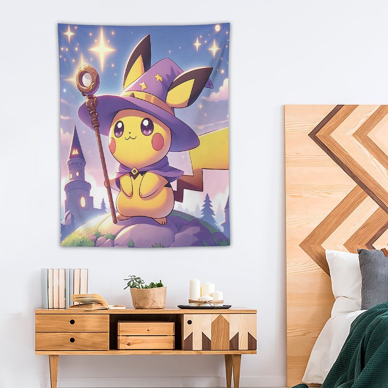 Pikachu Tapestry Bedroom Indie Vertical Tapestry Wall Hanging for ...
