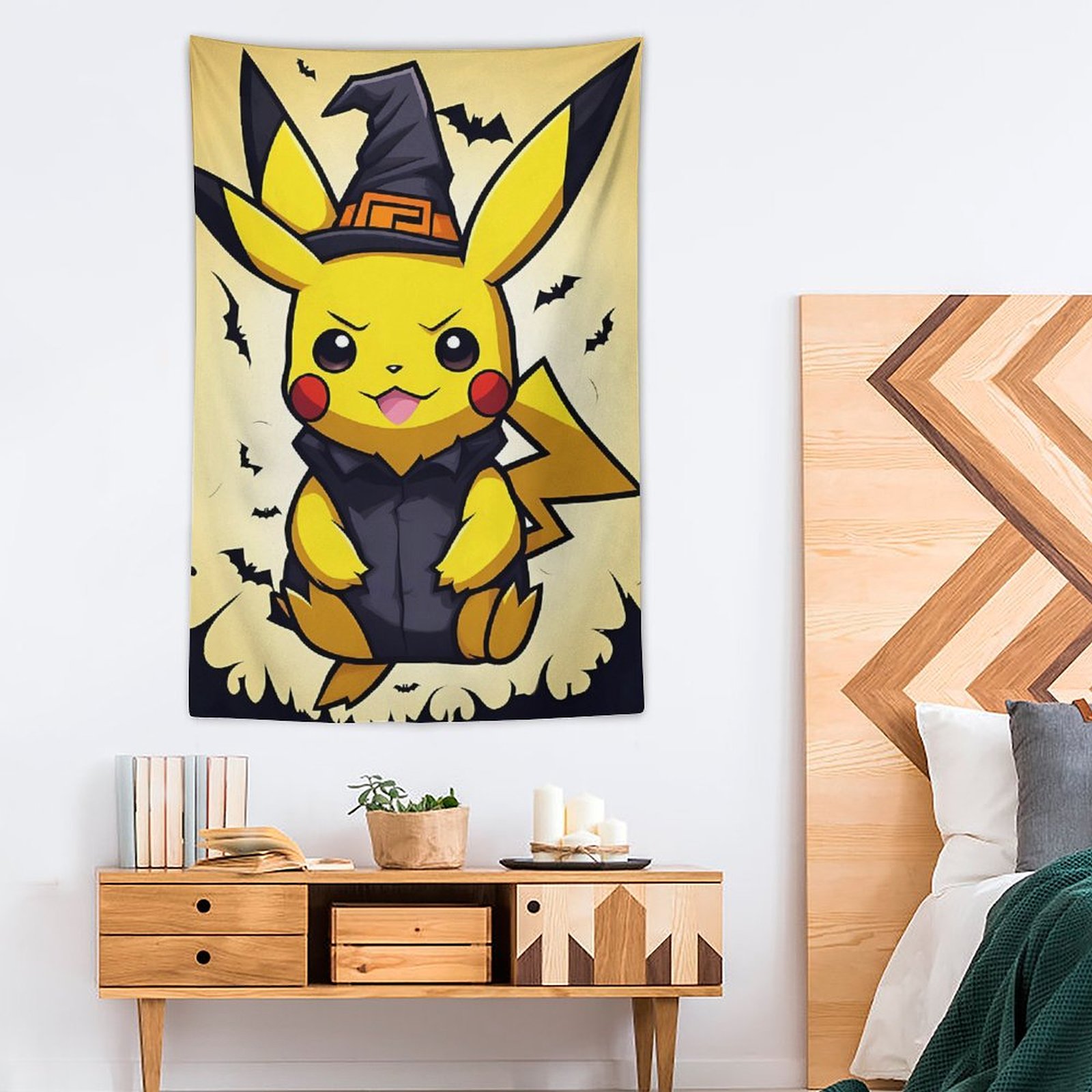 Pikachu Tapestry Bedroom Indie Vertical Tapestry Wall Hanging for ...