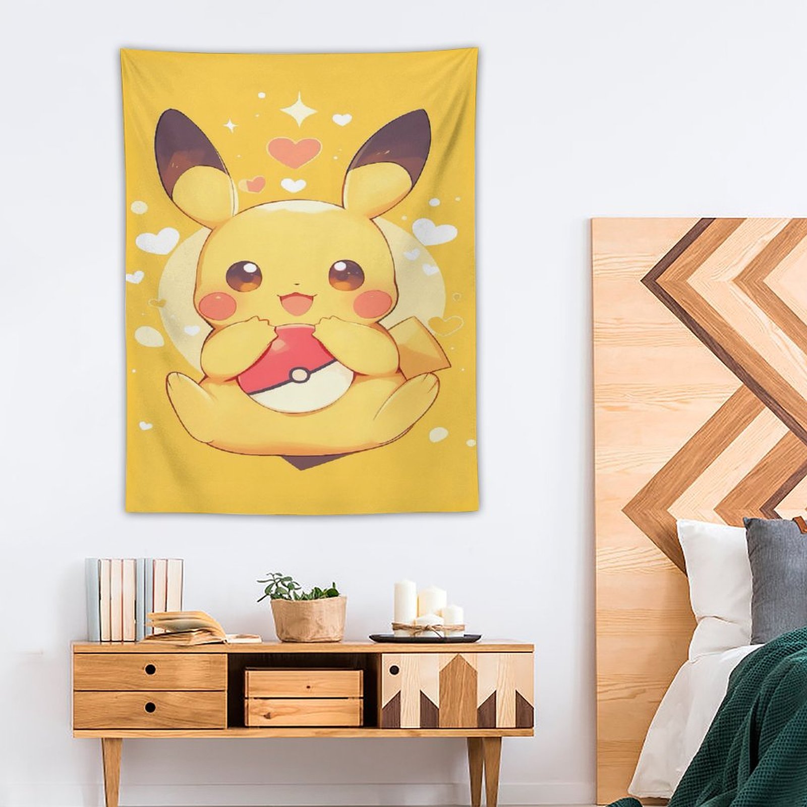 Pikachu Tapestry Bedroom Indie Vertical Tapestry Wall Hanging for ...