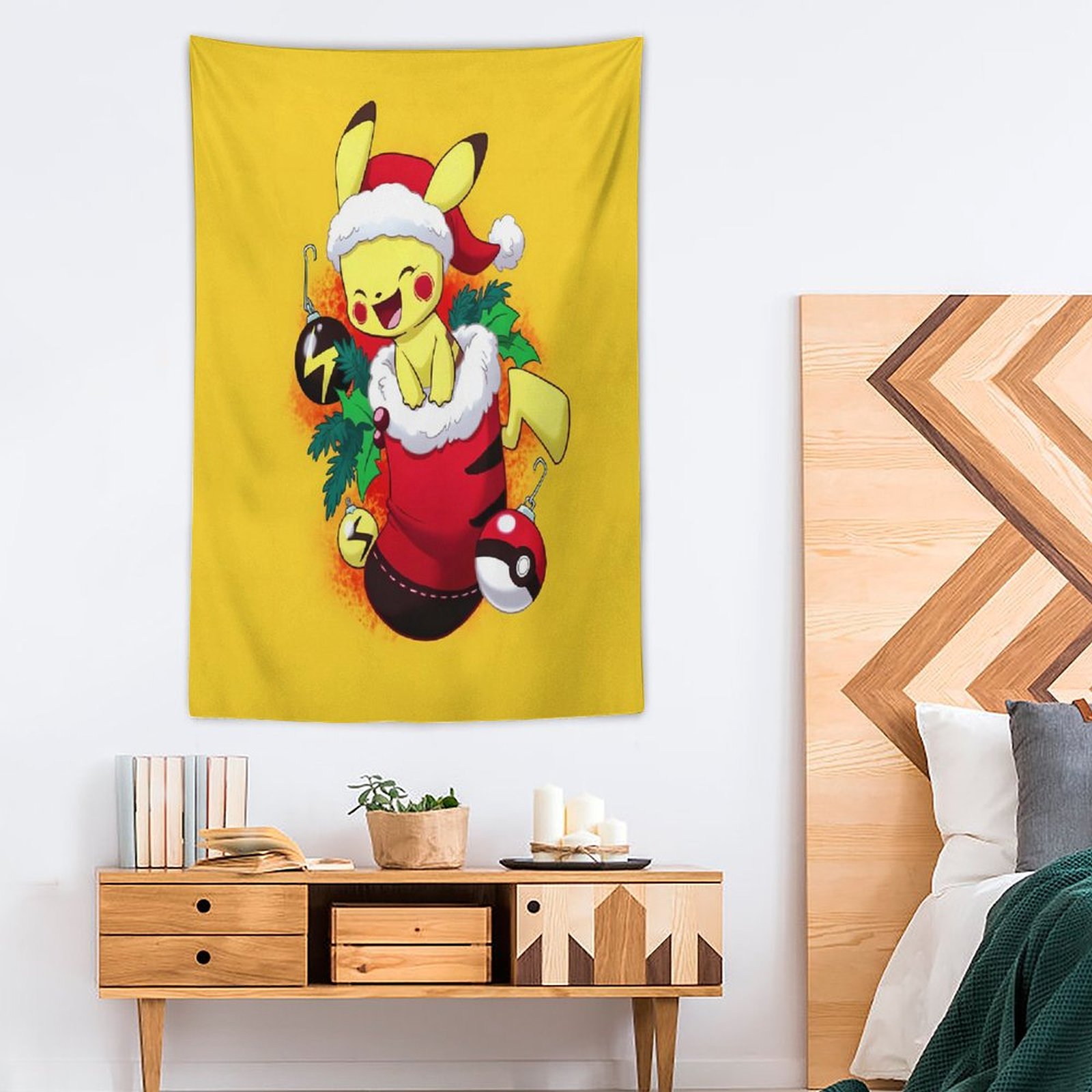 Pikachu Tapestry Bedroom Indie Vertical Tapestry Wall Hanging for ...