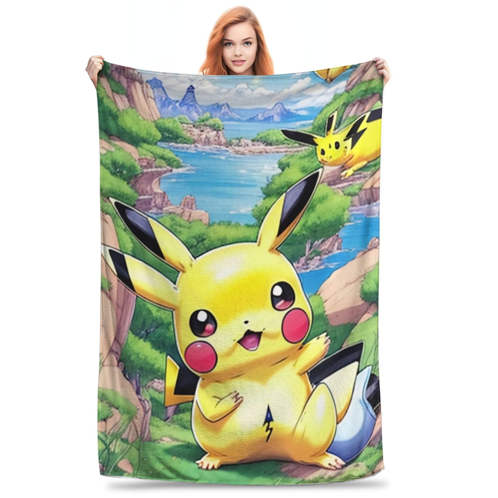 Pikachu The Iconic Electric Mouse Pokémon Blanket Super Soft Throw ...