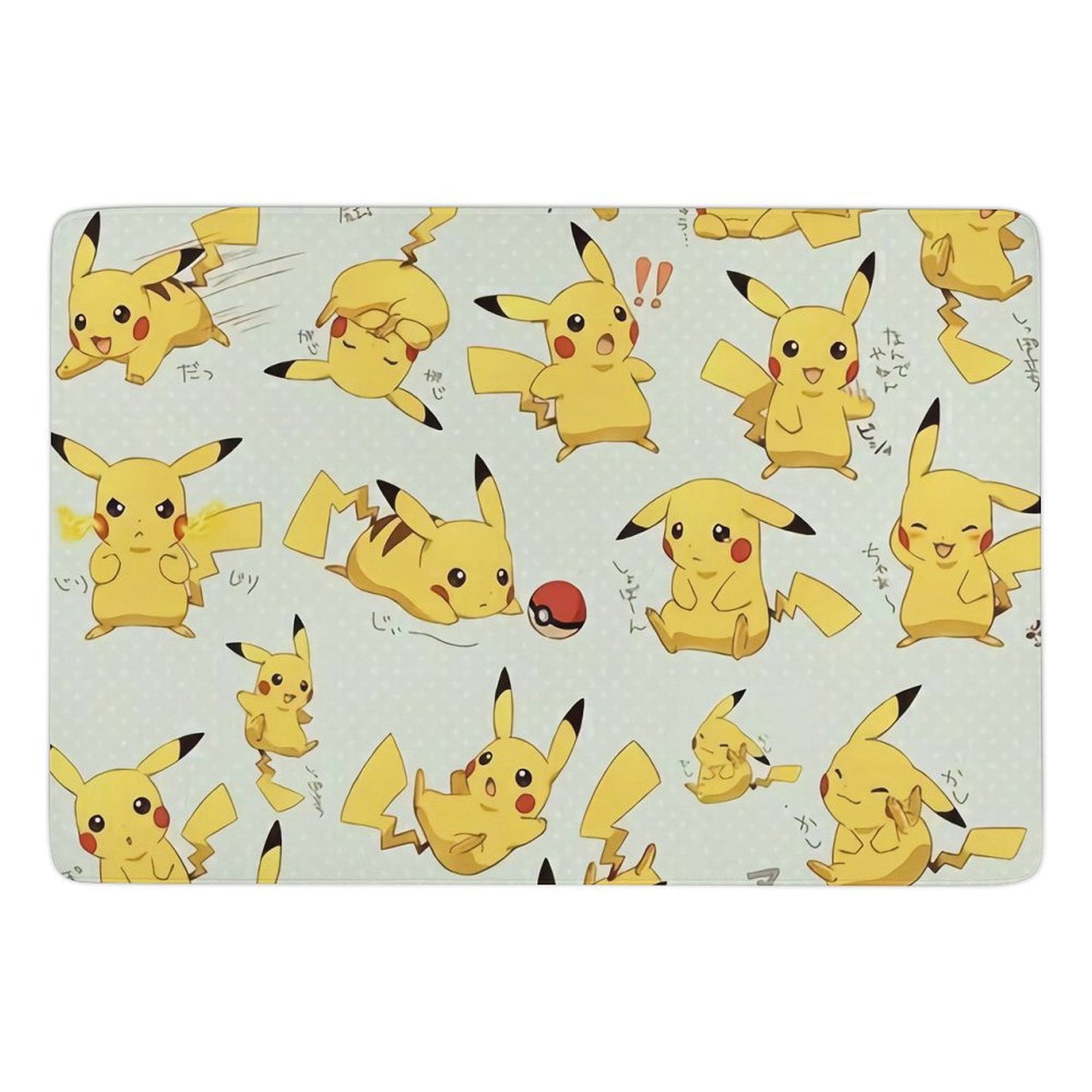 Pikachu Velvet Floor Mat，Washable Rug for Living Room Bathroom Bath ...