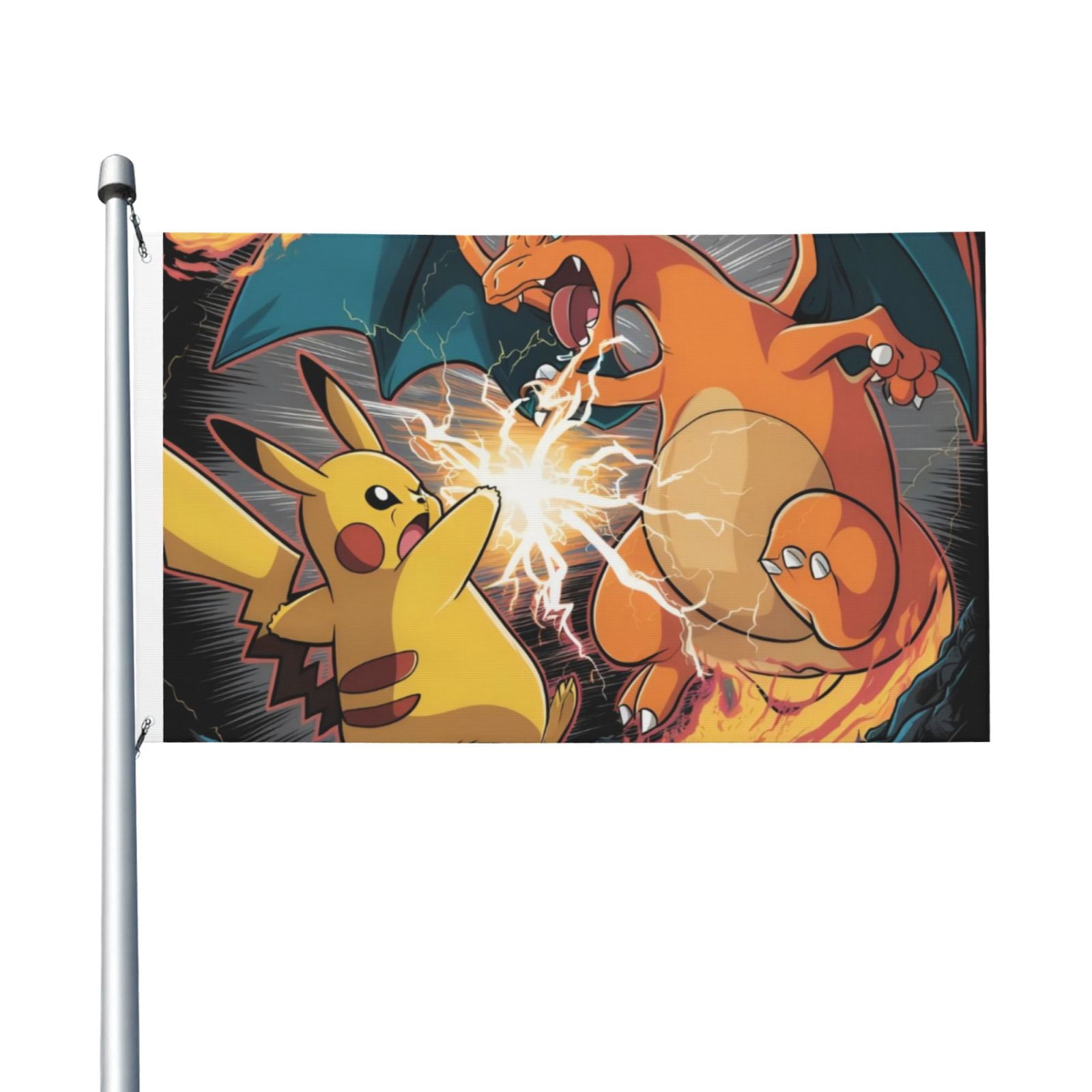 Pikachu Vs Charizard 3x5ft Face Flag Fade Proof Holiday Fall Flag ...