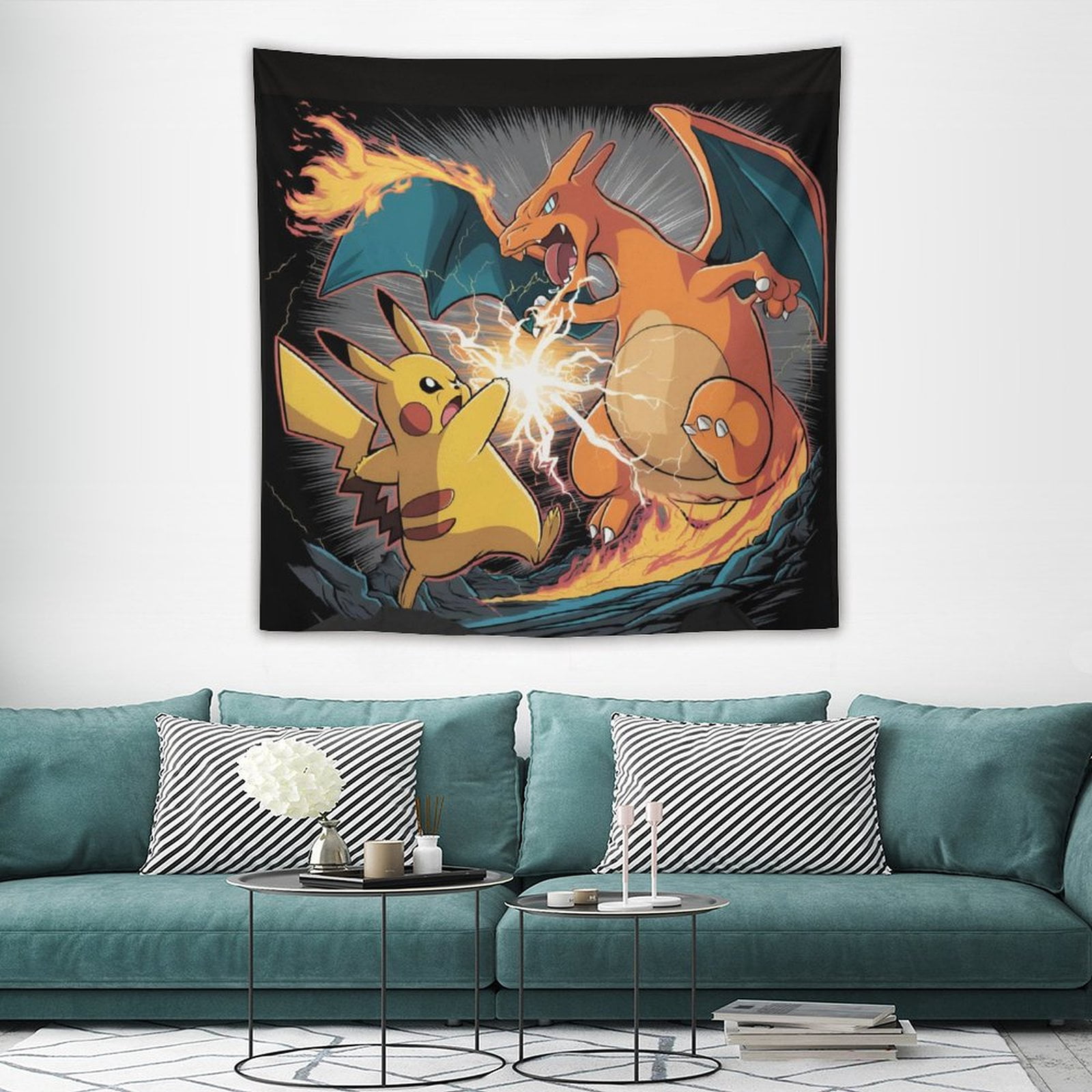 Pikachu Vs Charizard Tapestry,Wall Tapestry,Tapestries Wall Hanging for ...
