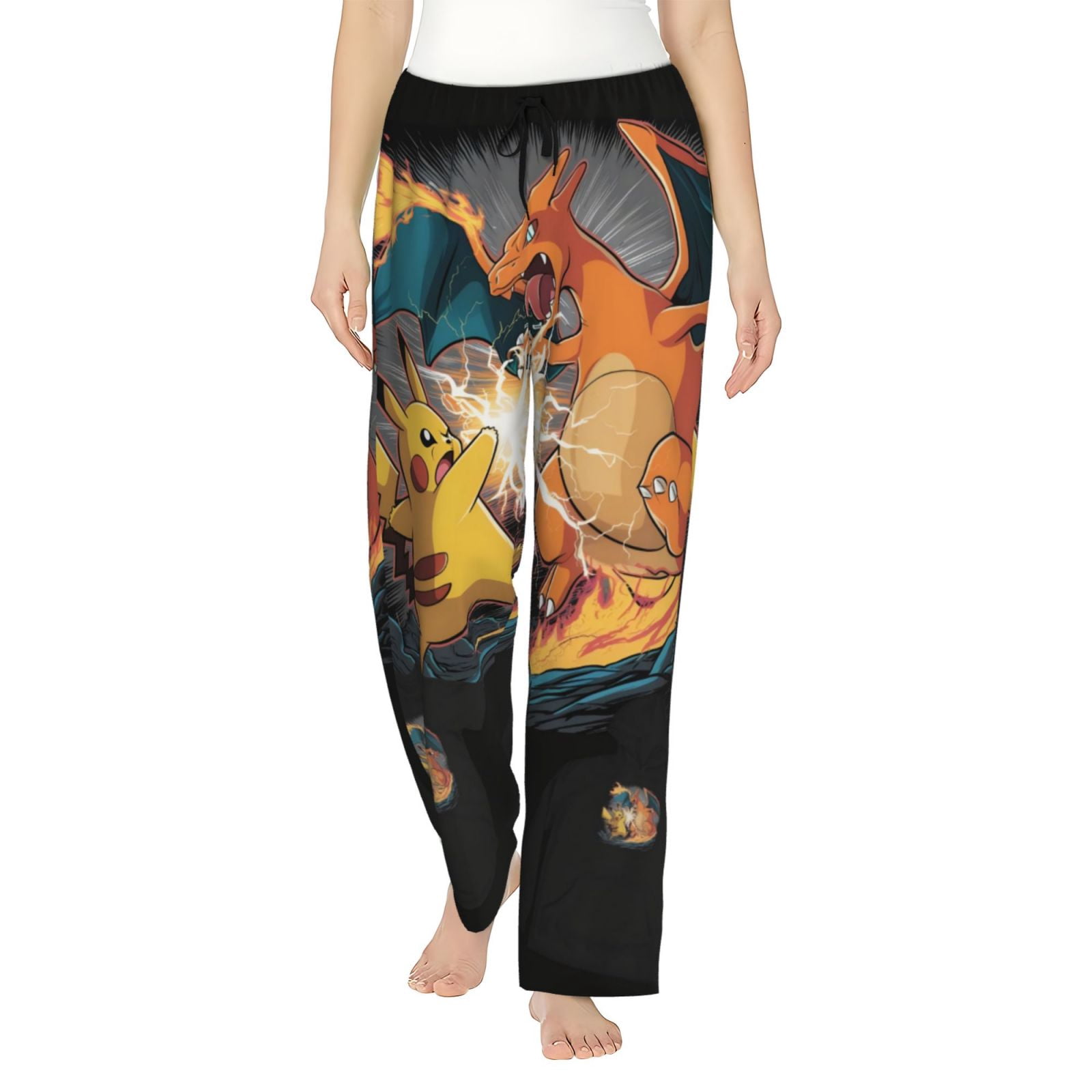 Pikachu Vs Charizard Women'S Pajama Pants，Soft Pajama Pants For ...